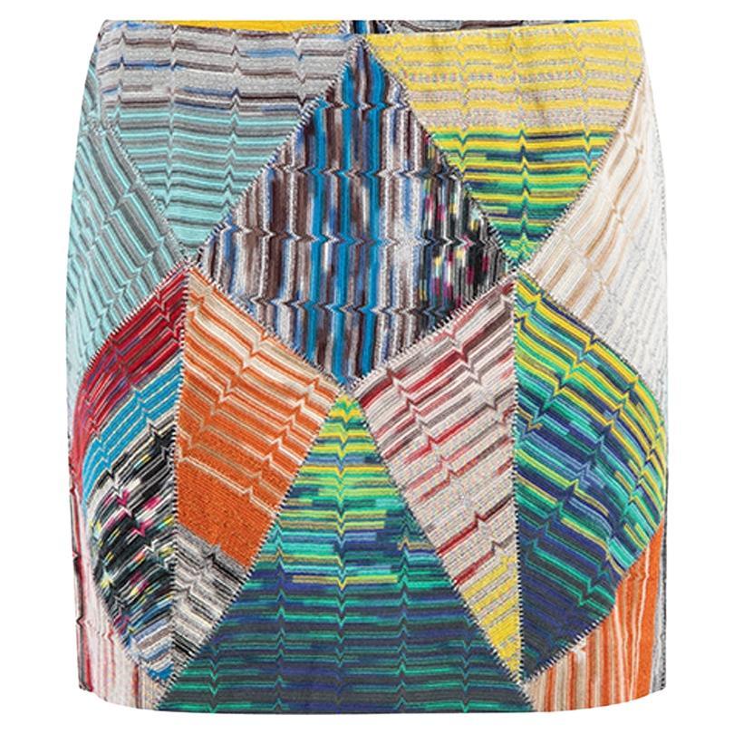 Pre-Loved Missoni Women's Abstract Patchwork Mini Skirt at 1stDibs
