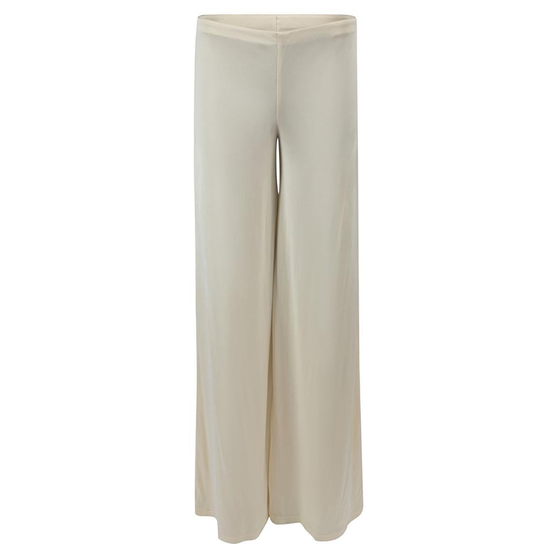 Pre-Loved Missoni Women's Ivory Wide Leg Stretch Fabric Trousers at 1stDibs