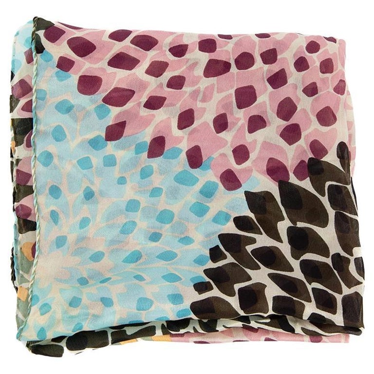 Pre-Loved Missoni Women's Multicolour Flower Print Silk Scarf For Sale ...