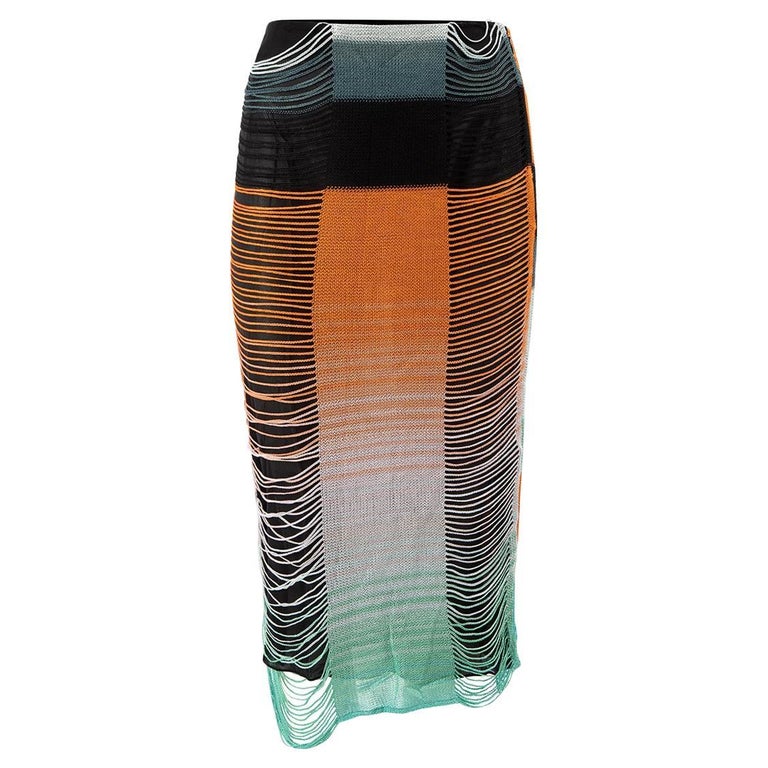 Pre-Loved Missoni Women's Multicolour Knit Overlay Pencil Midi Skirt ...