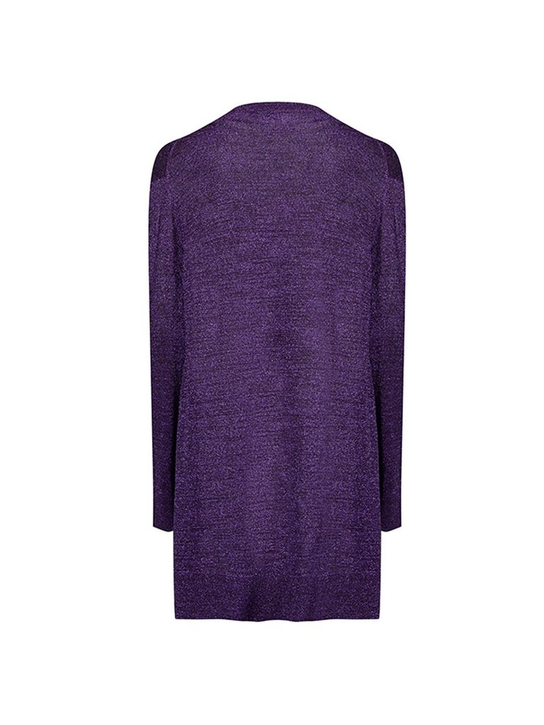 Pre-Loved Missoni Women's Purple Metallic Thread Longline Cardigan For ...