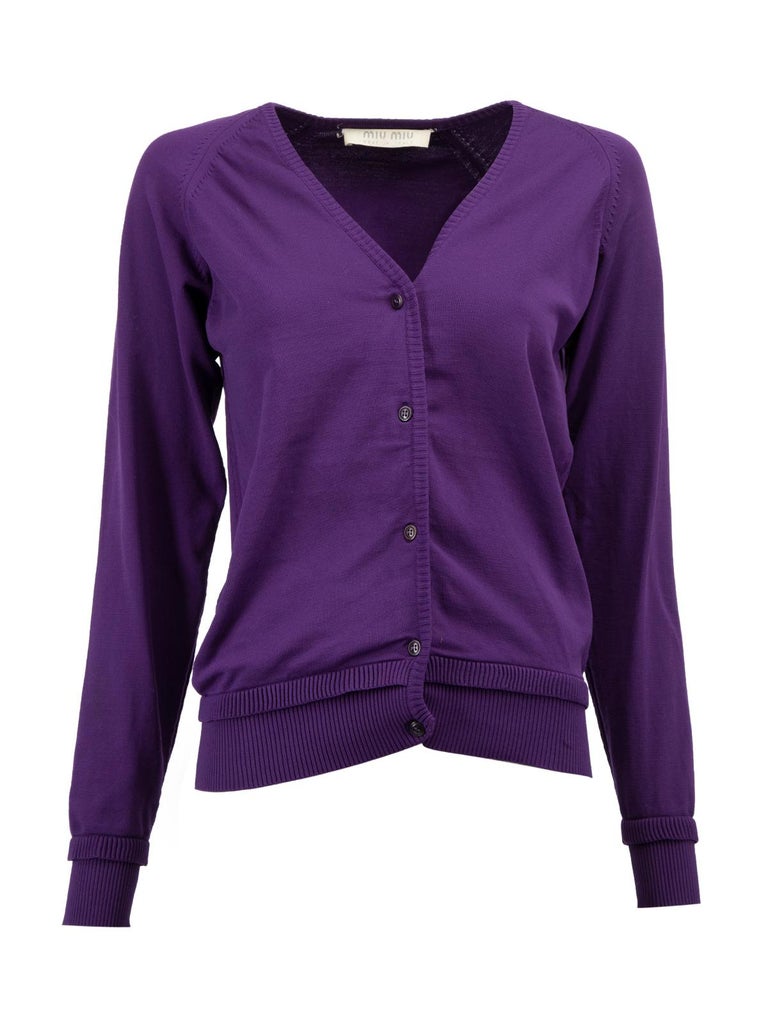 Pre-Loved Miu Miu Women's Purple Vest and Cardigan Matching set For ...