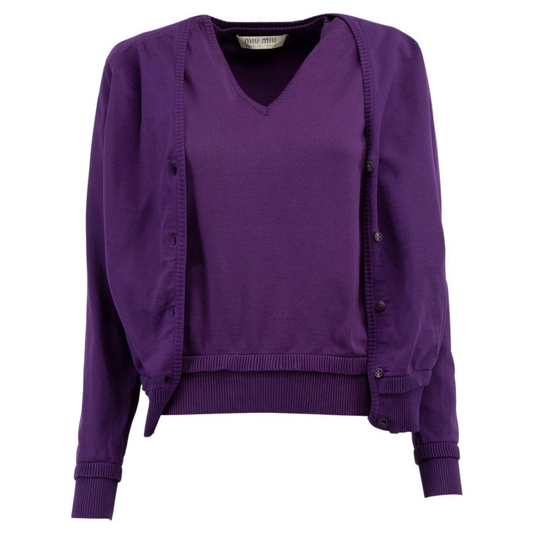 Pre-Loved Miu Miu Women's Purple Vest and Cardigan Matching set For ...