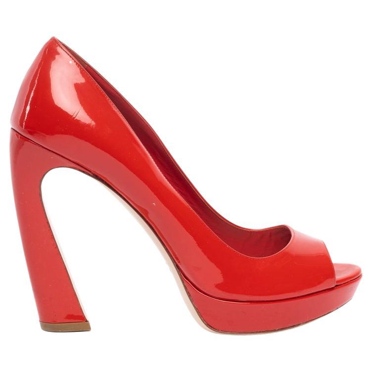 Miu Miu Silver Leather Crystal Embellished Platform Ankle Strap Sandals Size 36 at 1stDibs