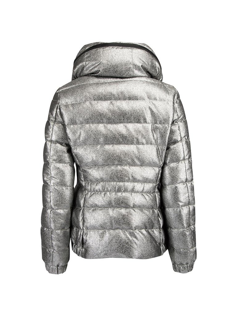 Pre-Loved Moncler Women's Silver Sangly Metallic Quilted Down Jacket ...