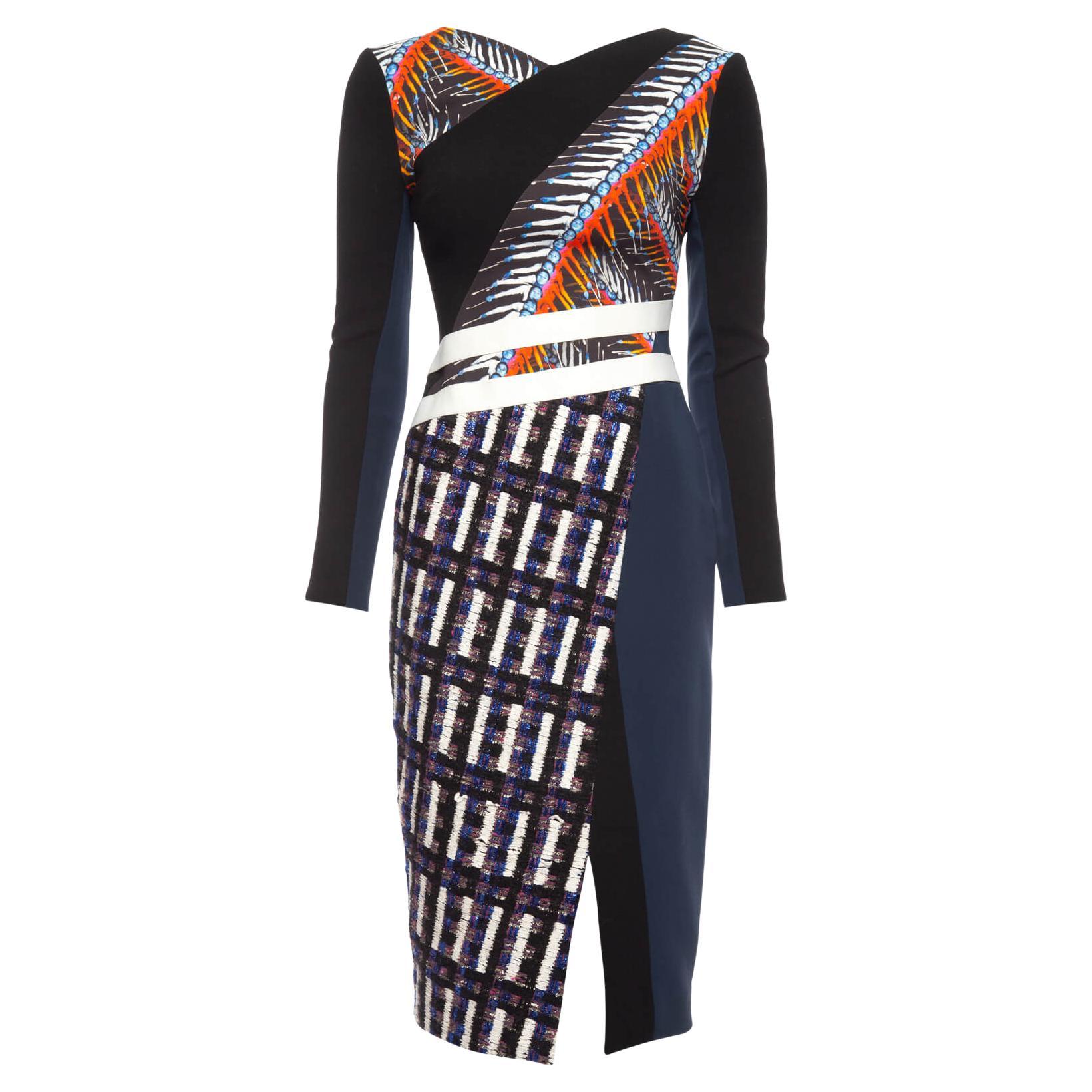Peter Pilotto Multicolor Printed Crepe Cube Dress M For Sale at 1stDibs
