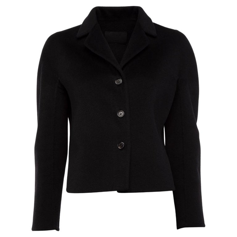 Pre-Loved Prada Women's Black Angora Jacket For Sale at 1stDibs
