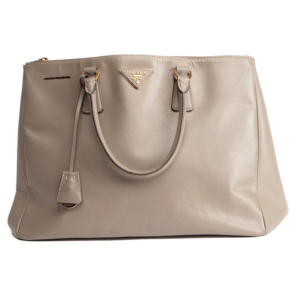 Prada Off White Vitello Daino Leather Zip Hobo at 1stDibs