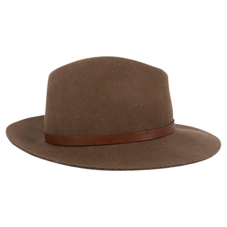 Pre-Loved Rag and Bone Women's Brown Wool Wide Brim Hat For Sale at 1stDibs
