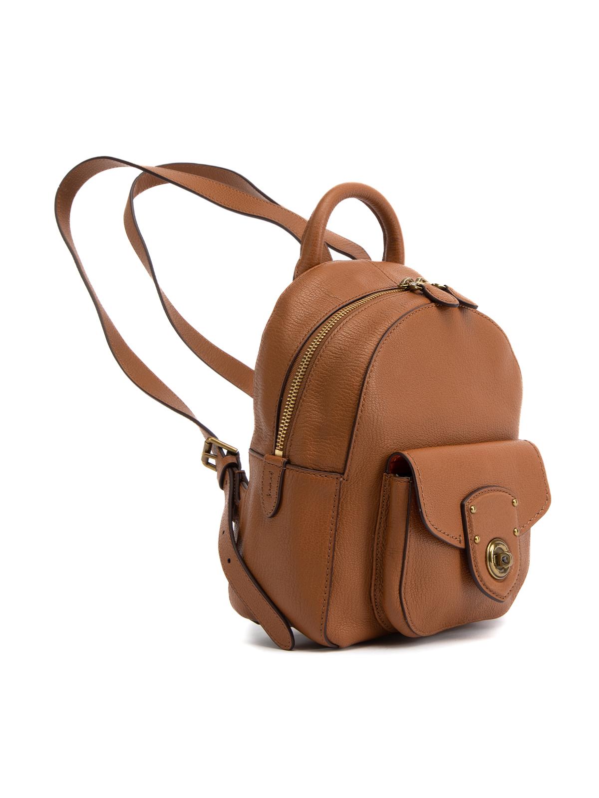Pre-Loved Ralph Lauren Women's Brown Leather Mini Backpack For Sale at ...