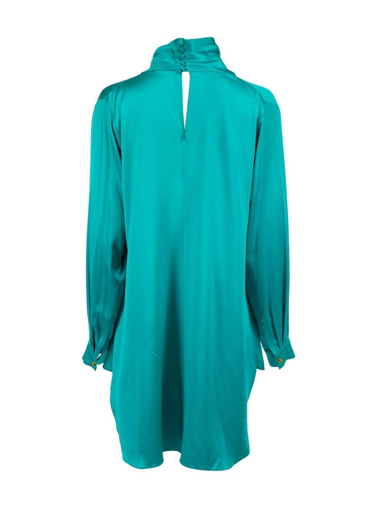 Pre-Loved Roksanda Women's Teal Silk Ruched Detail Flowy Blouse For ...