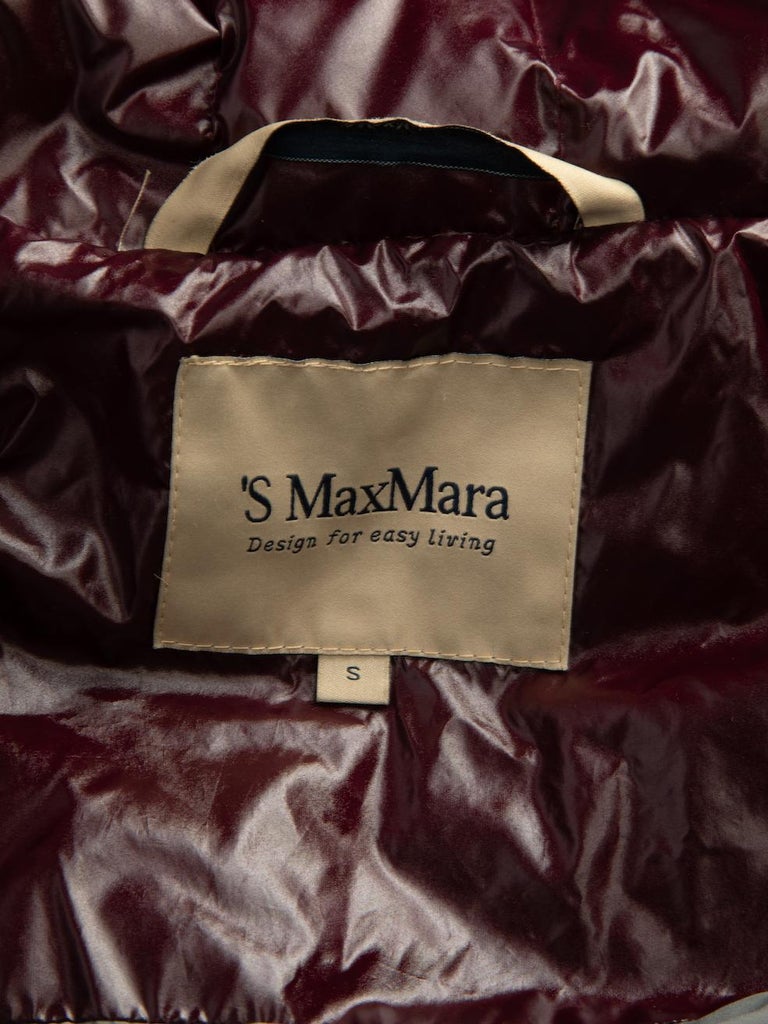 Pre-Loved 'S Max Mara Women's Burgundy Down Puffer Jacket For Sale at ...