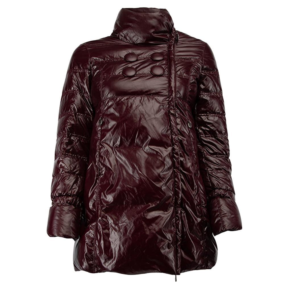 Pre-Loved 'S Max Mara Women's Burgundy Down Puffer Jacket For Sale at ...