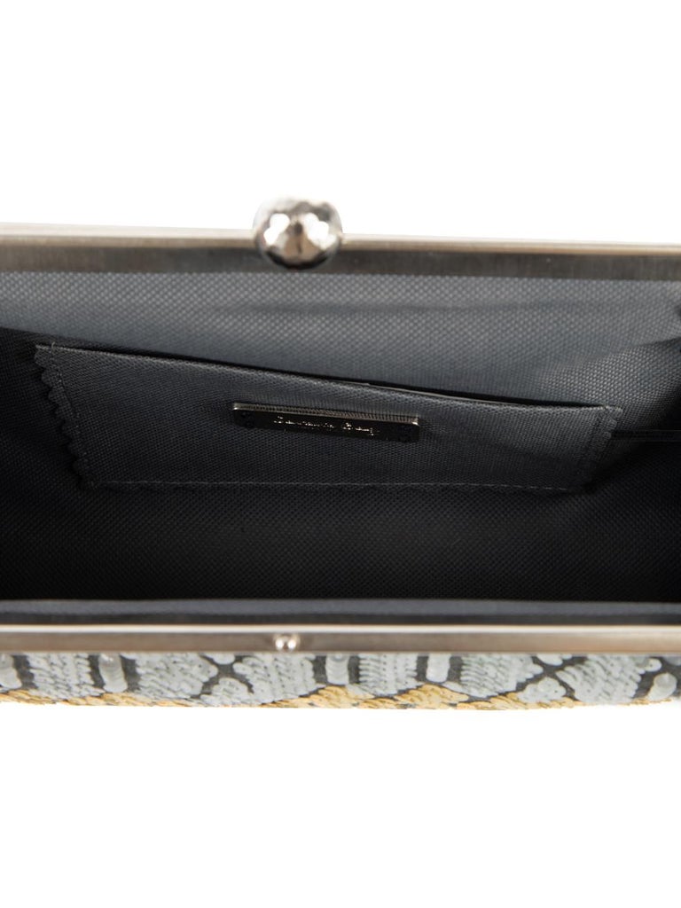 Pre-Loved Sarah’s Bag Women's Silver Sequin Metal Frame Clutch For Sale ...