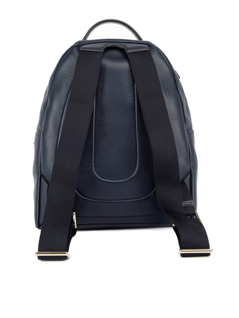Pre-Loved Smythson Women's Navy Blue Burlington Leather Backpack For ...
