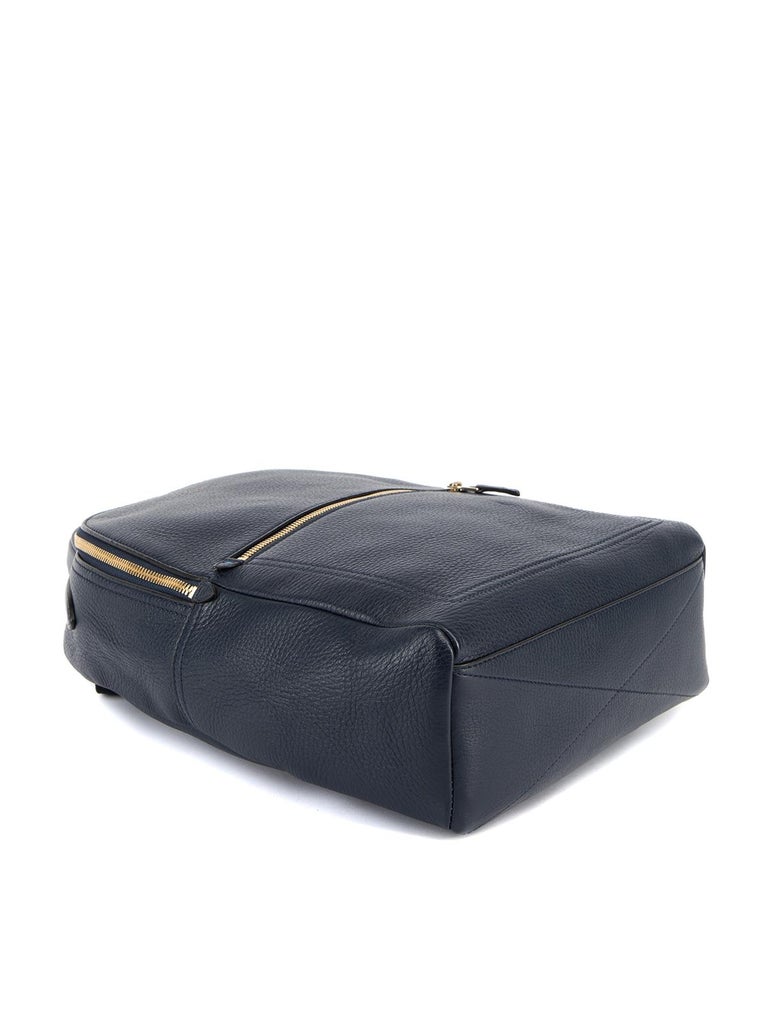 Pre-Loved Smythson Women's Navy Blue Burlington Leather Backpack For ...