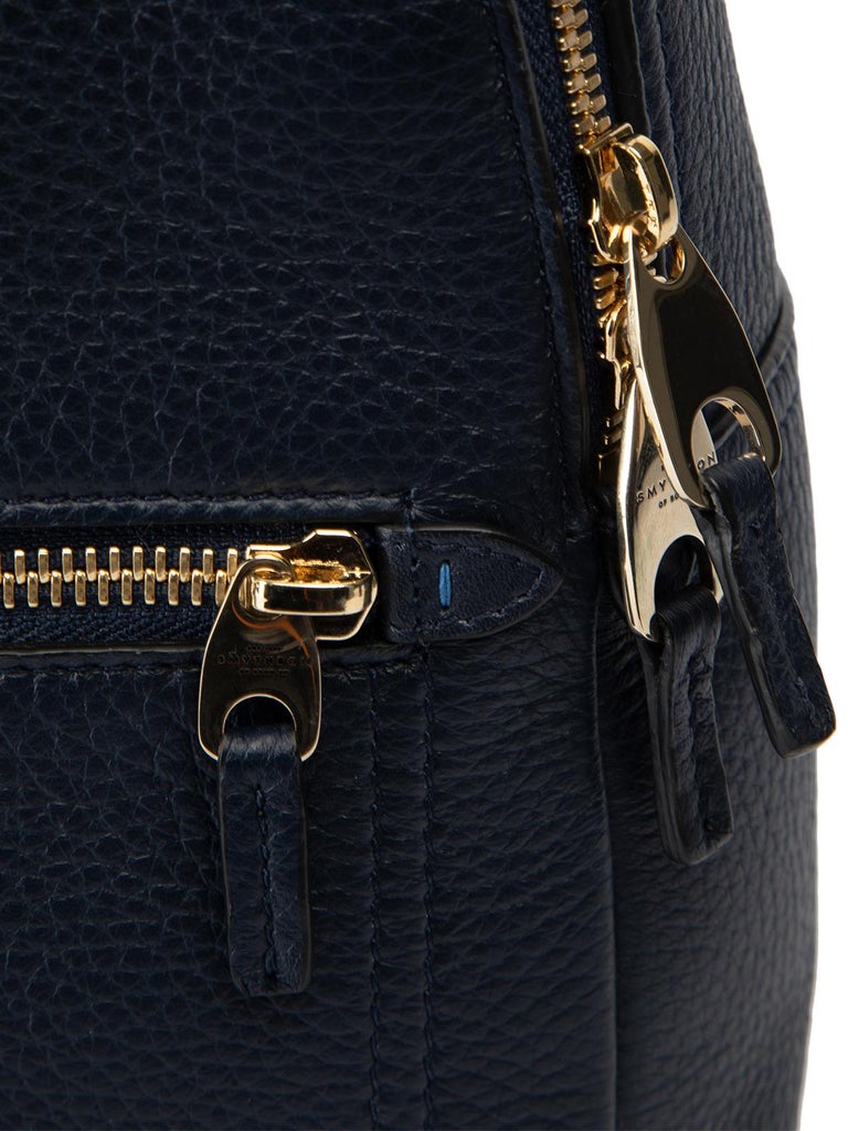 Pre-Loved Smythson Women's Navy Blue Burlington Leather Backpack For ...