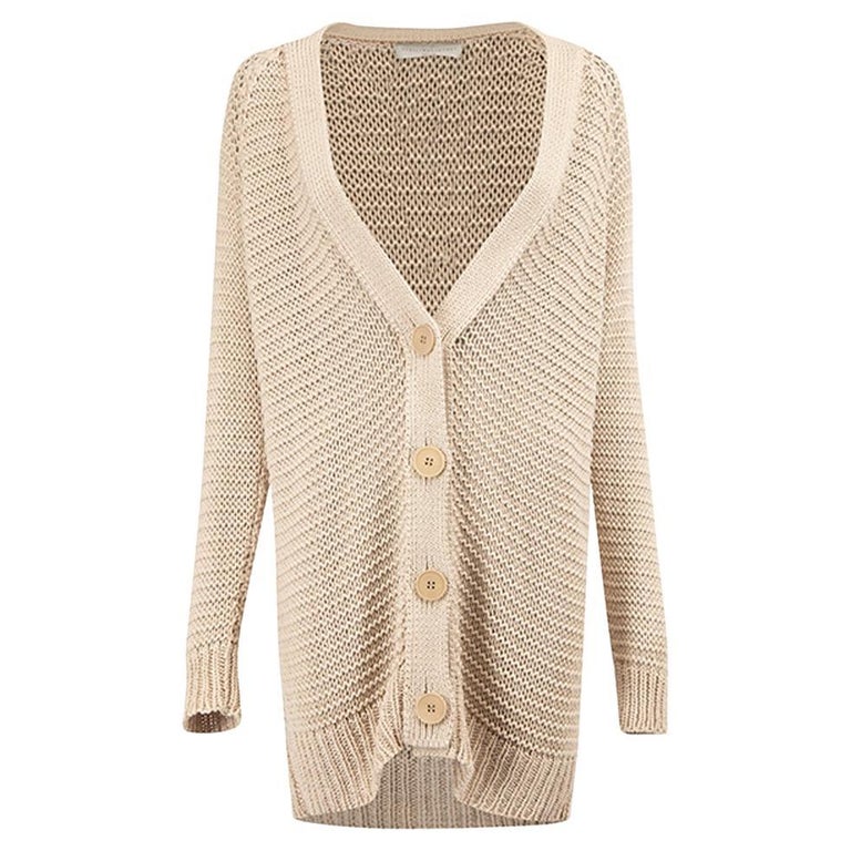 Pre-Loved Stella McCartney Women's 2010 Beige Longline Knitted Cardigan ...