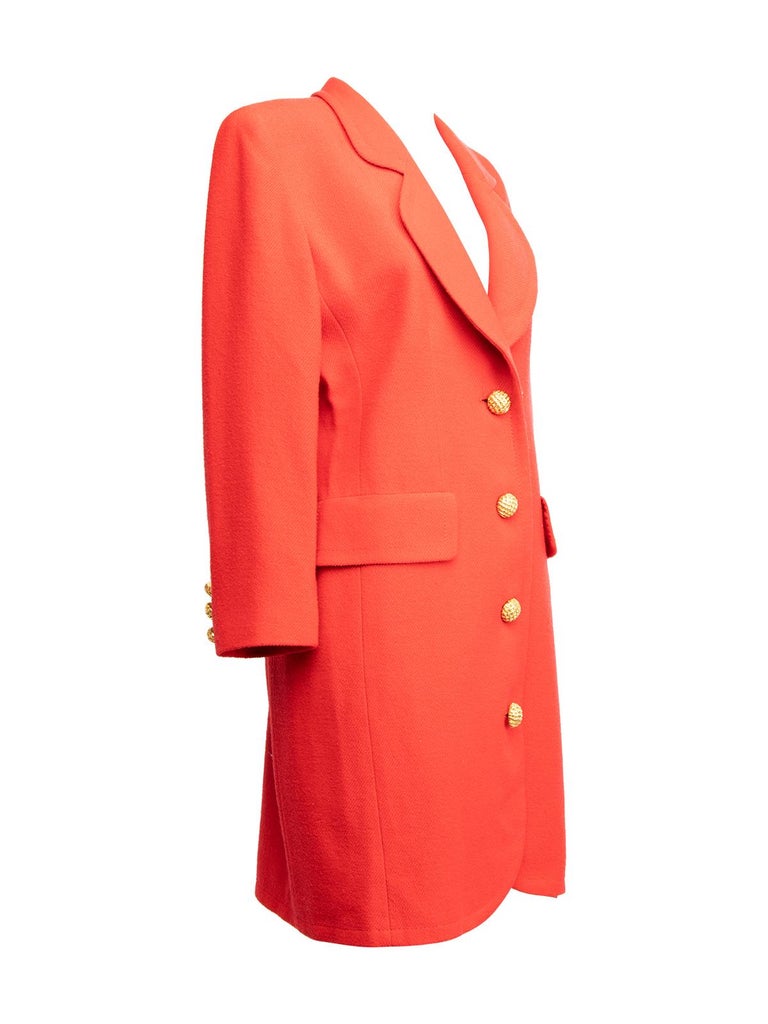 Pre-Loved Valentino Miss V Women's Long Line Wool Coat For Sale at 1stDibs