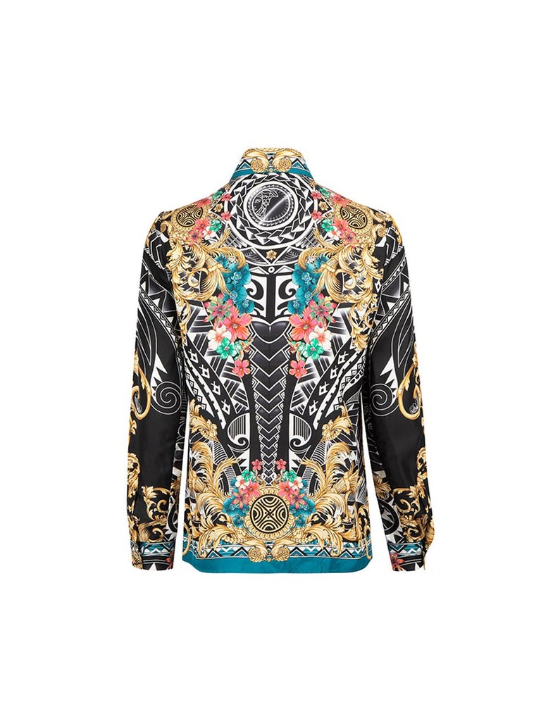 Pre-Loved Versace Women's Floral and Damask Patterned Blouse For Sale ...