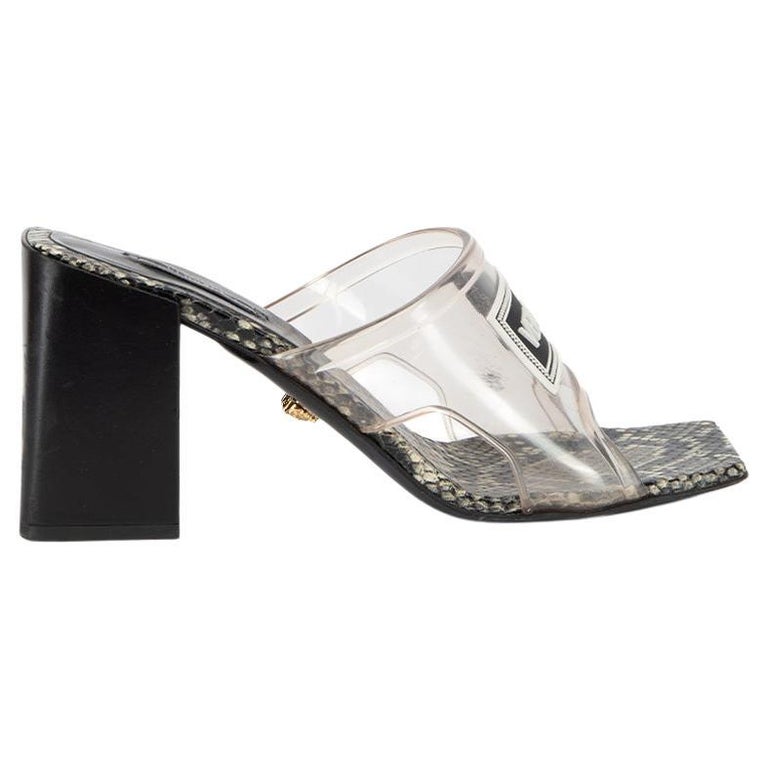 Pre-Loved Versace Women's SS 2019 Runway Look #10 PVC Snakeskin Mules ...