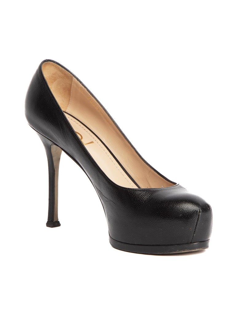 Pre-Loved Yves Saint Laurent Women's Round Toe Leather Heels For Sale ...