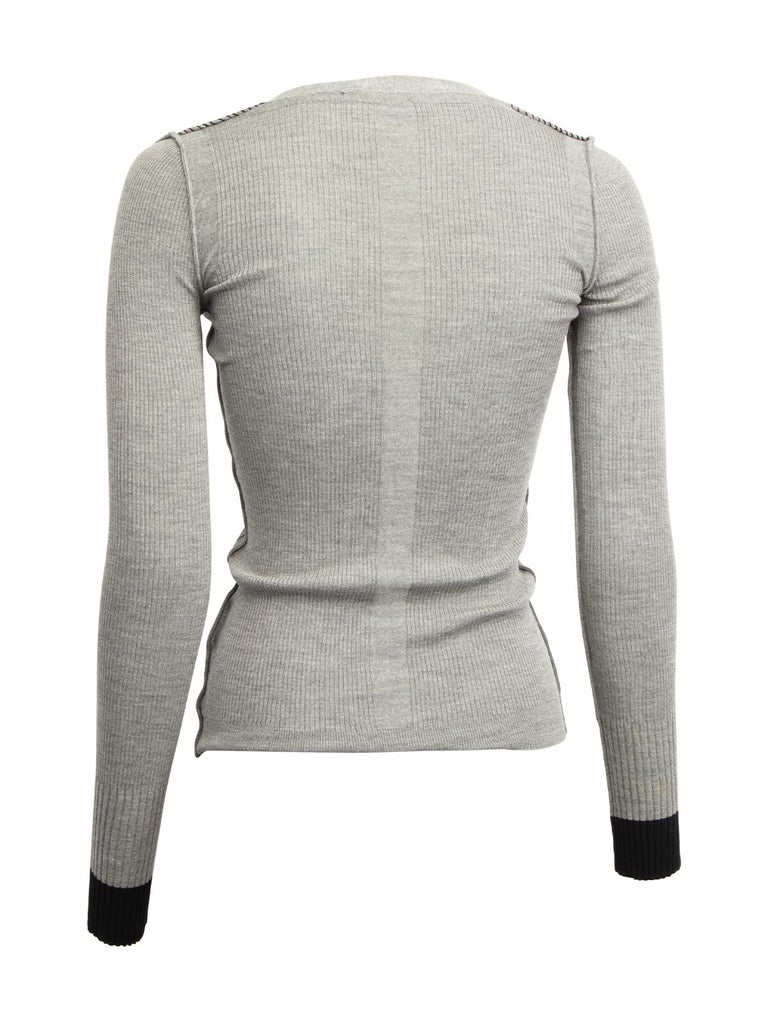 Pre-Loved Yves Saint Laurent Women's YSL V Neck Sweater For Sale at 1stDibs