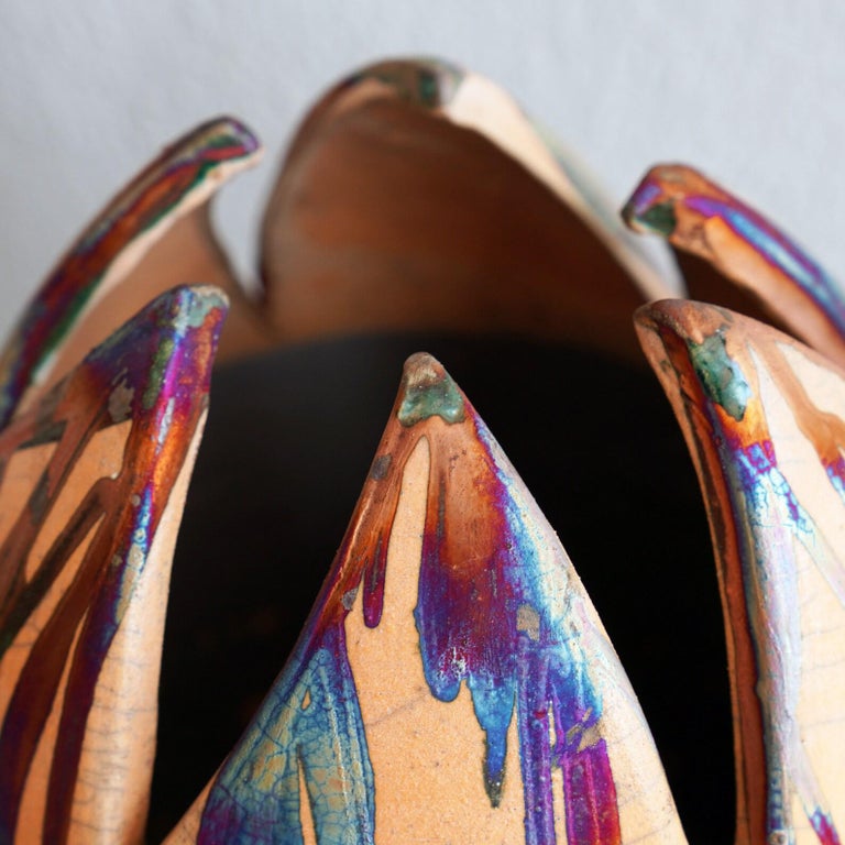 Pre-Order Large Flower Vase, Half Copper Matte, Ceramic Raku Pottery ...