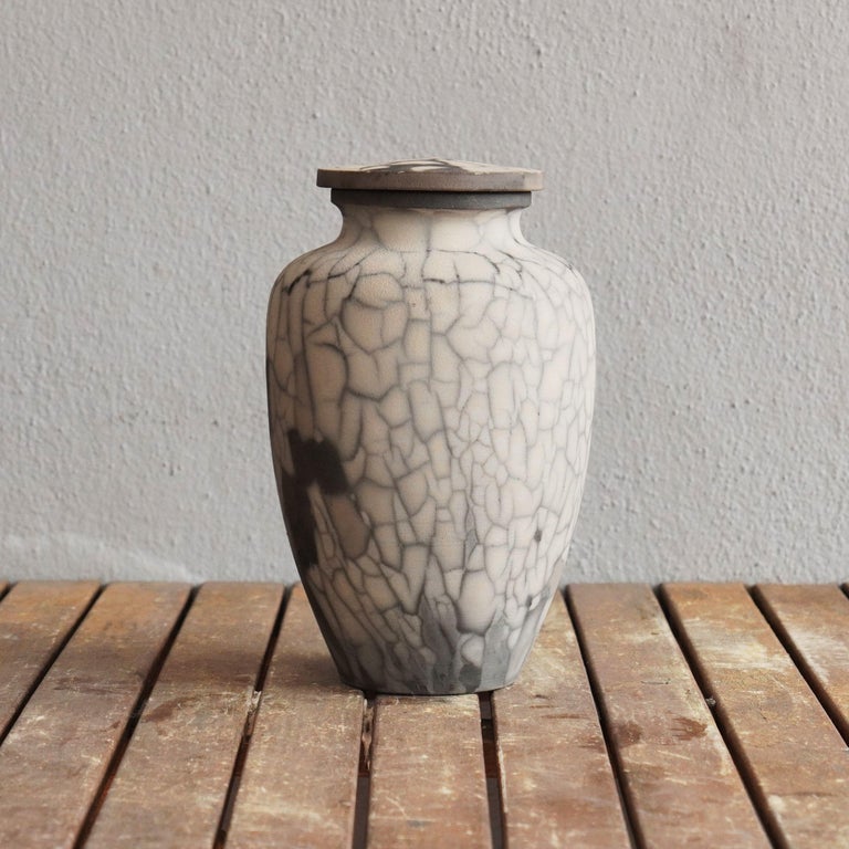 Pre-Order Omoide Urn, Smoked Raku, Ceramic Raku Pottery For Sale at 1stDibs