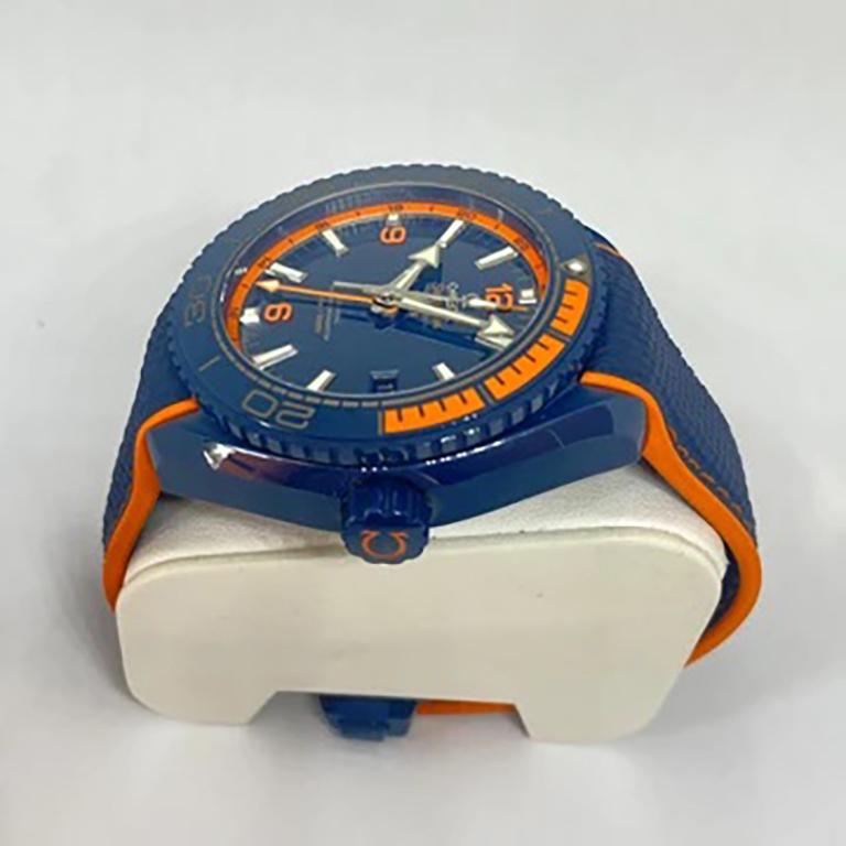 Pre-Owned Men's Omega Seamaster Planet Ocean Big Blue Ceramic Box ...