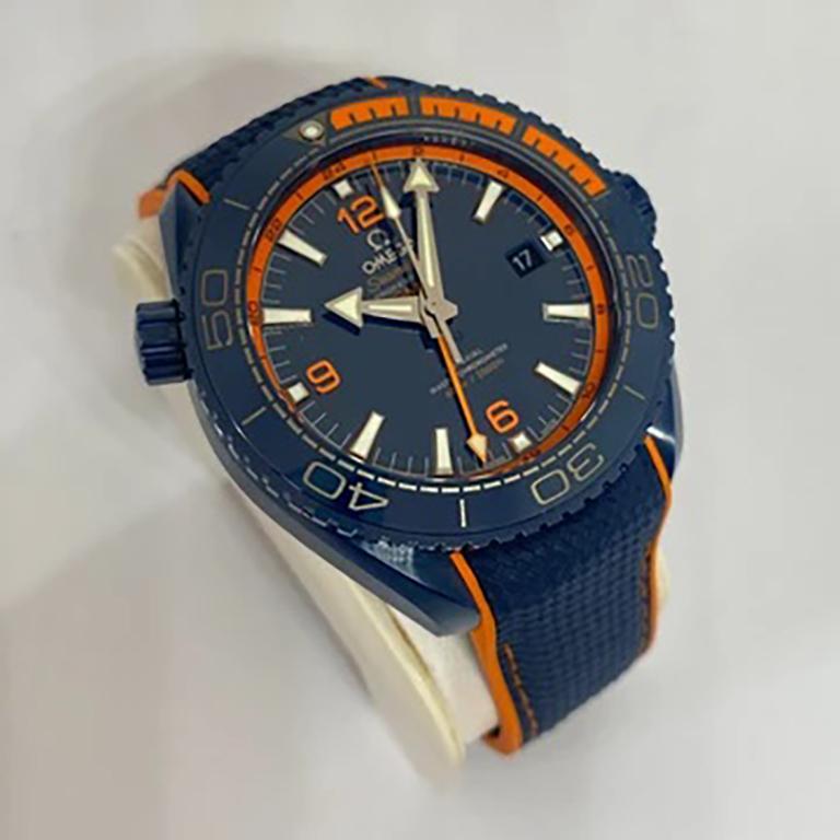 Pre-Owned Men's Omega Seamaster Planet Ocean Big Blue Ceramic Box ...