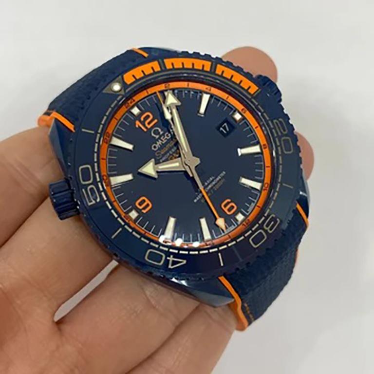 Pre-Owned Men's Omega Seamaster Planet Ocean Big Blue Ceramic Box ...