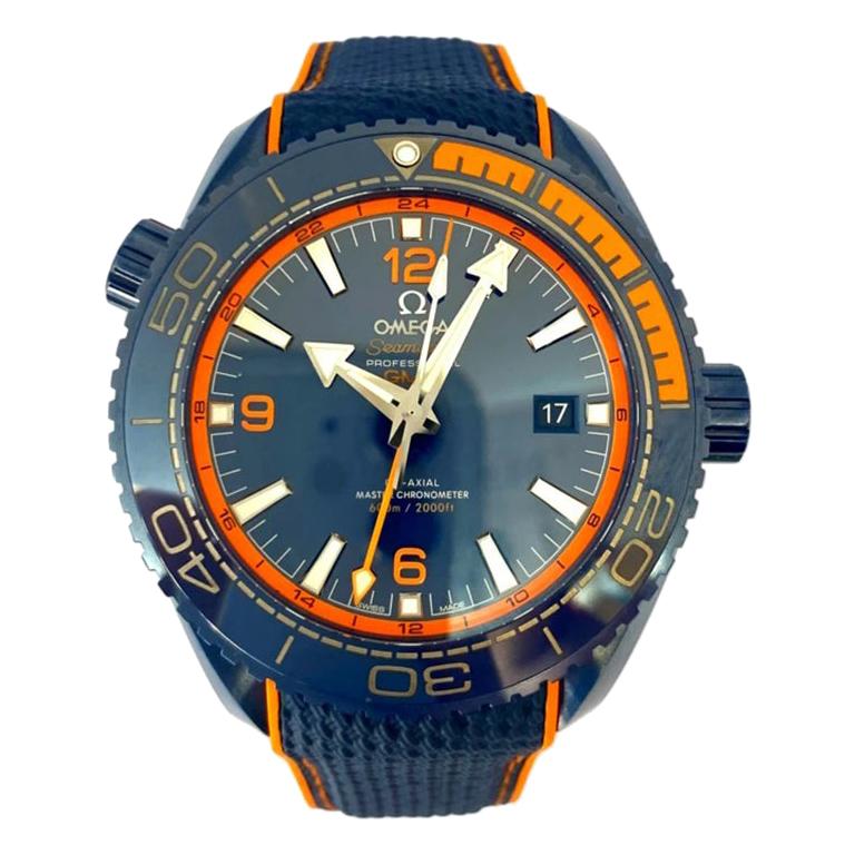 Pre-Owned Men's Omega Seamaster Planet Ocean Big Blue Ceramic Box ...