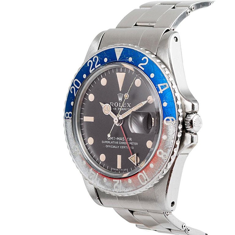 Pre-Owned Rolex “Turning Tropical” Matte Dial GMT Ref. #1675 at 1stDibs