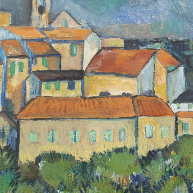 Preben Fjederholt, View of Italian City, Oil on Canvas For Sale at 1stDibs