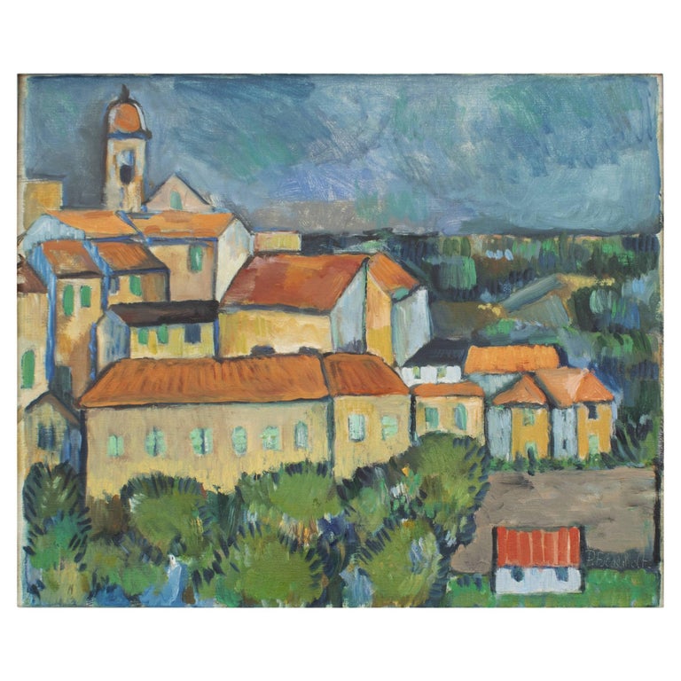 Preben Fjederholt, View of Italian City, Oil on Canvas For Sale at 1stDibs