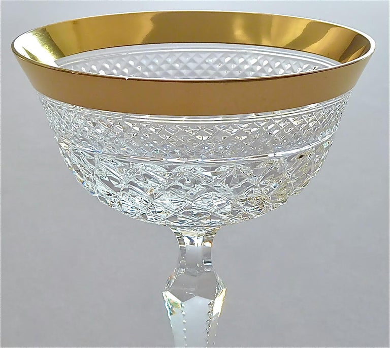 Precious 6 Champagne Bowl Glasses Gold Crystal Stemware ...