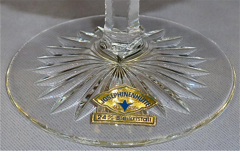 Precious 6 Cognac Glasses Gold Crystal Glass Stemware Josephinenhuette ...