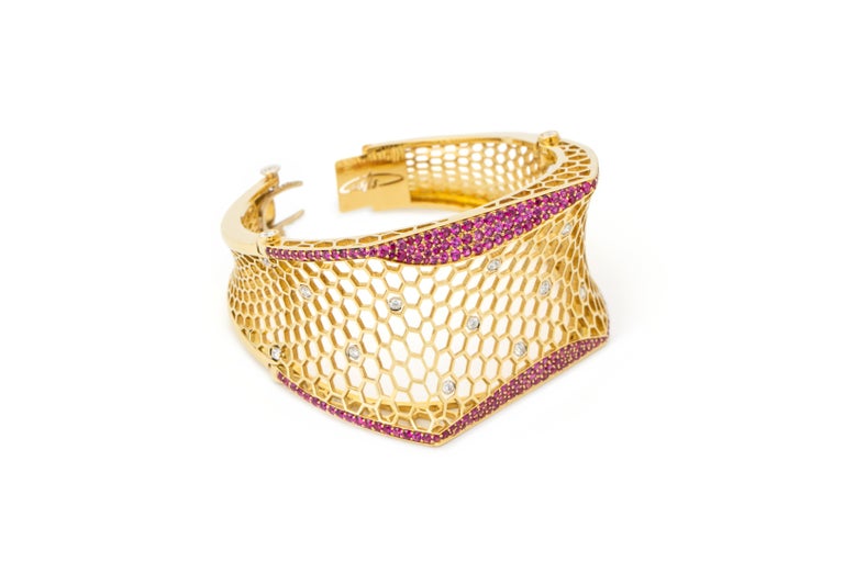 "Costis" Precious Beehive Collection Uneven Bracelet - Diamonds and ...