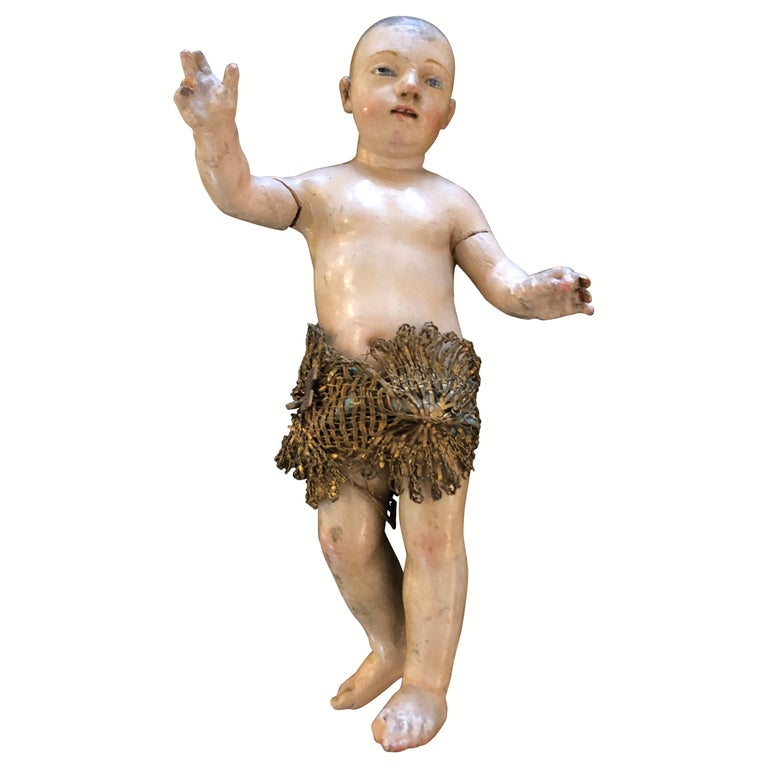 Precious Carved Wood Angel Relic at 1stDibs