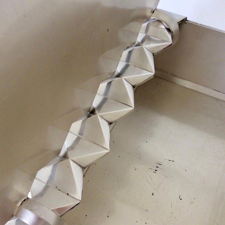 Diamond Point Silver Plated Metal Box, Unique C. 1970s, France For Sale ...