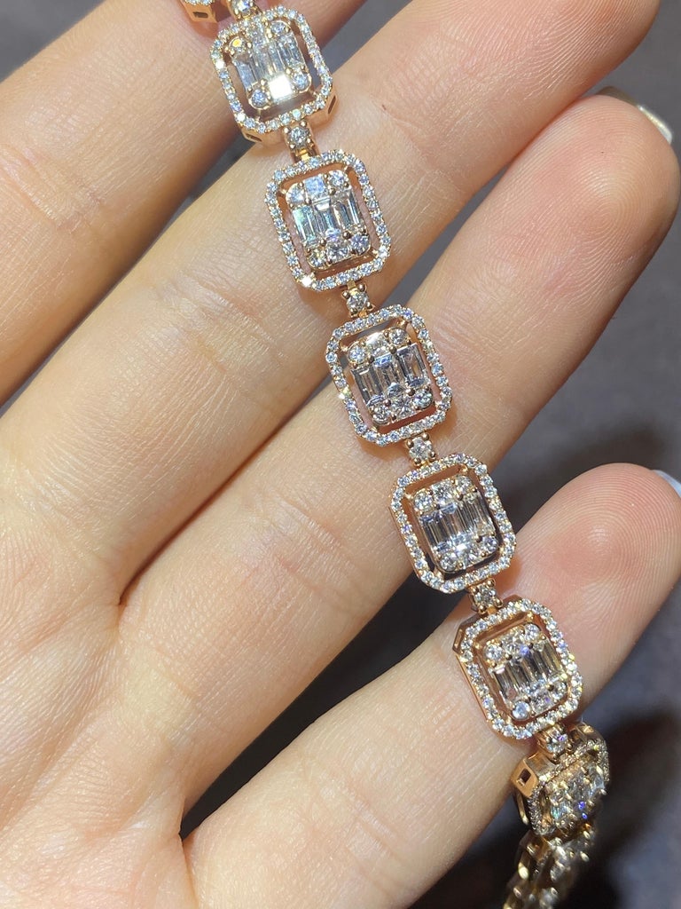 Precious Rose 18K Gold Diamond Bracelet for Her For Sale at 1stDibs