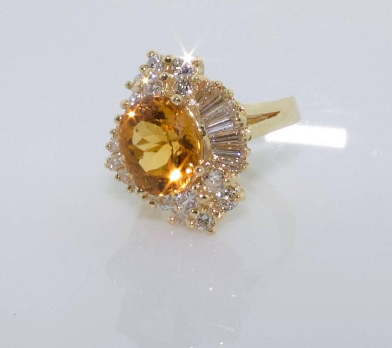Precious Topaz and Diamond Cocktail Ring For Sale at 1stDibs