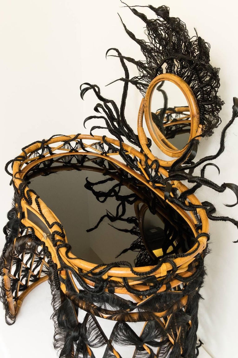 Precious Vanity, rattan and synthetic fibers, Art Modern For Sale at ...