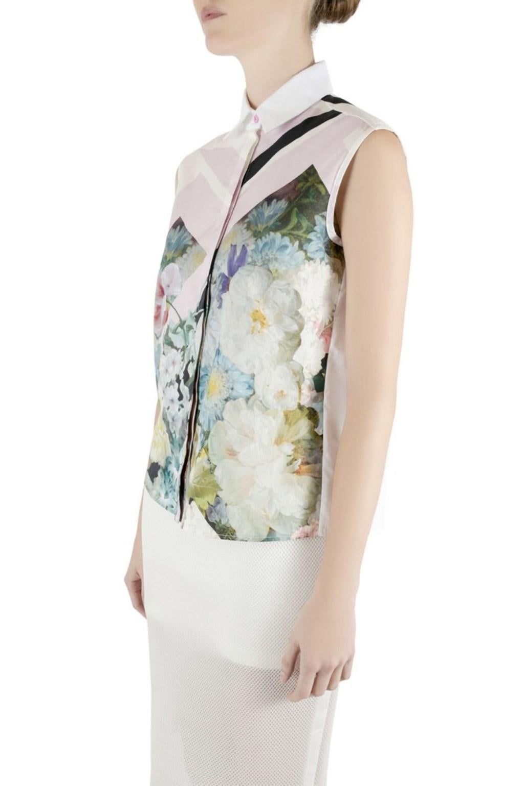 Preen by Thornton Bregazzi Multicolor Cotton Warren Sleeveless Shirt XS ...
