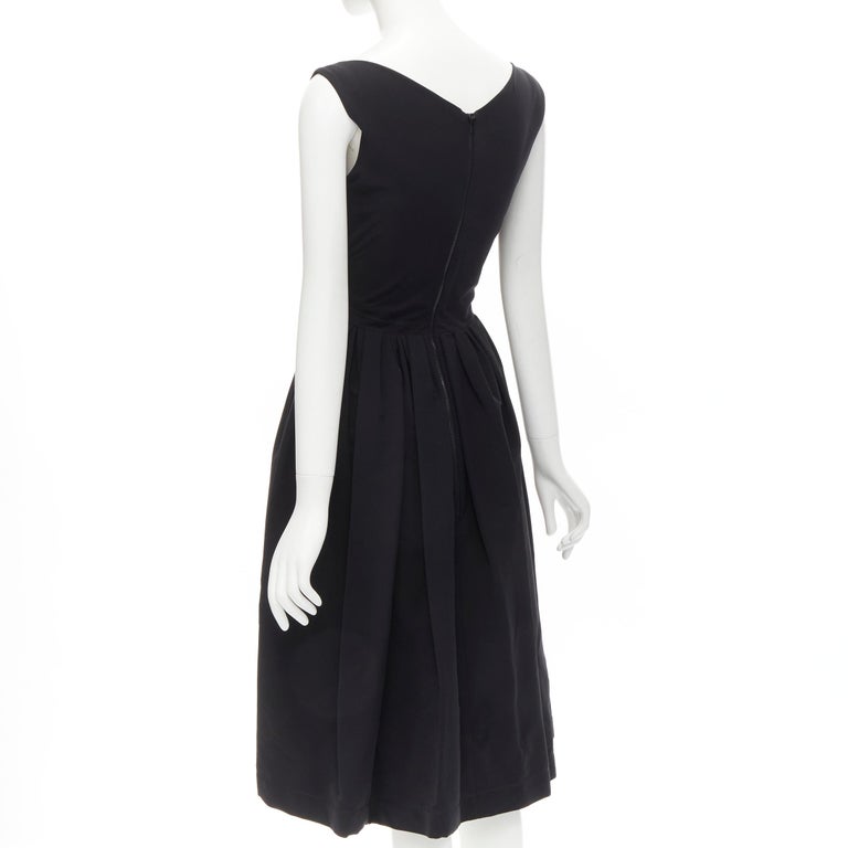 PREEN Thornton Bregazzi black V-neck fit flared cocktail dress S For ...