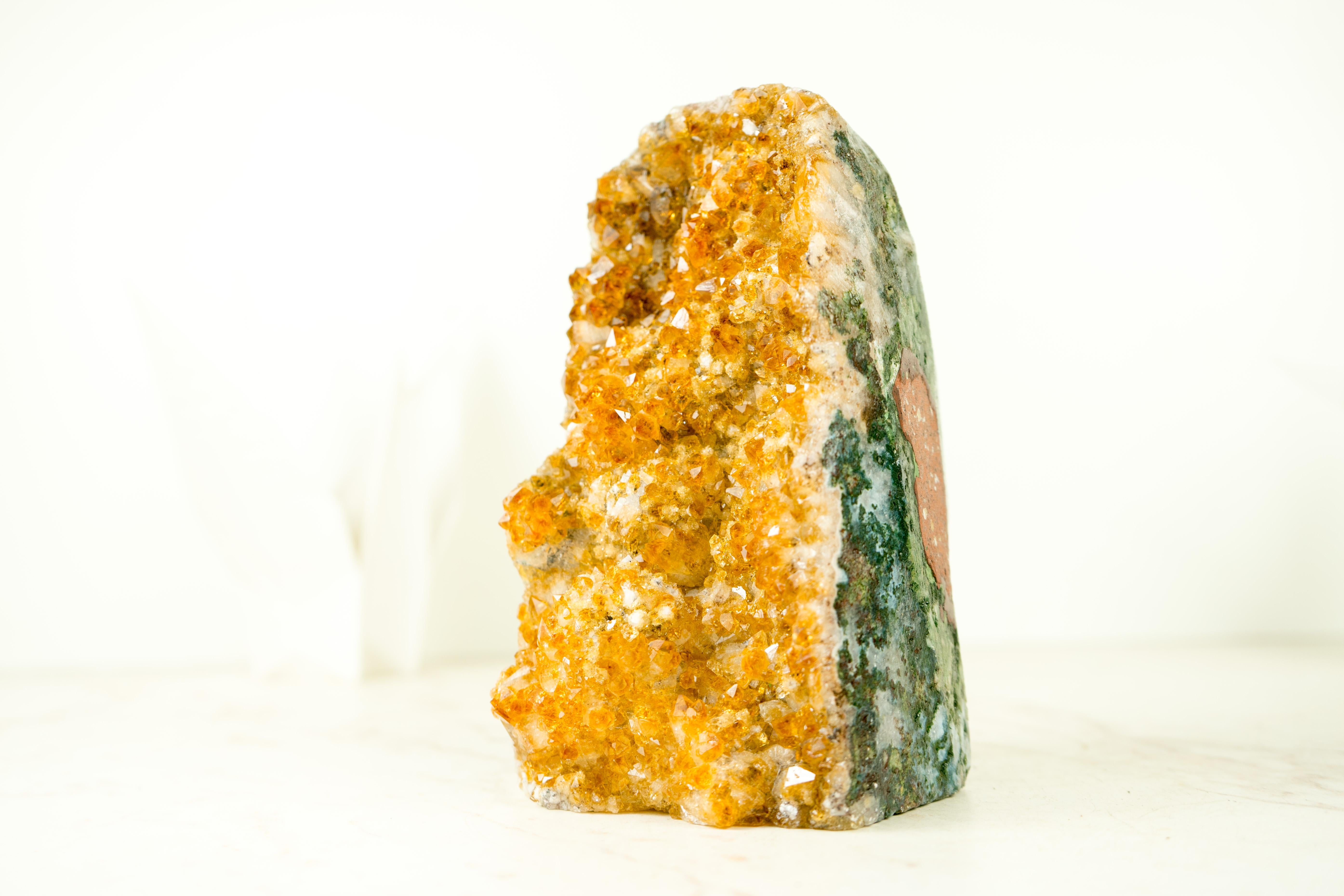 Premium Cut-Base Citrine Cluster with Sparkly Druzy, a Handmade Accent ...