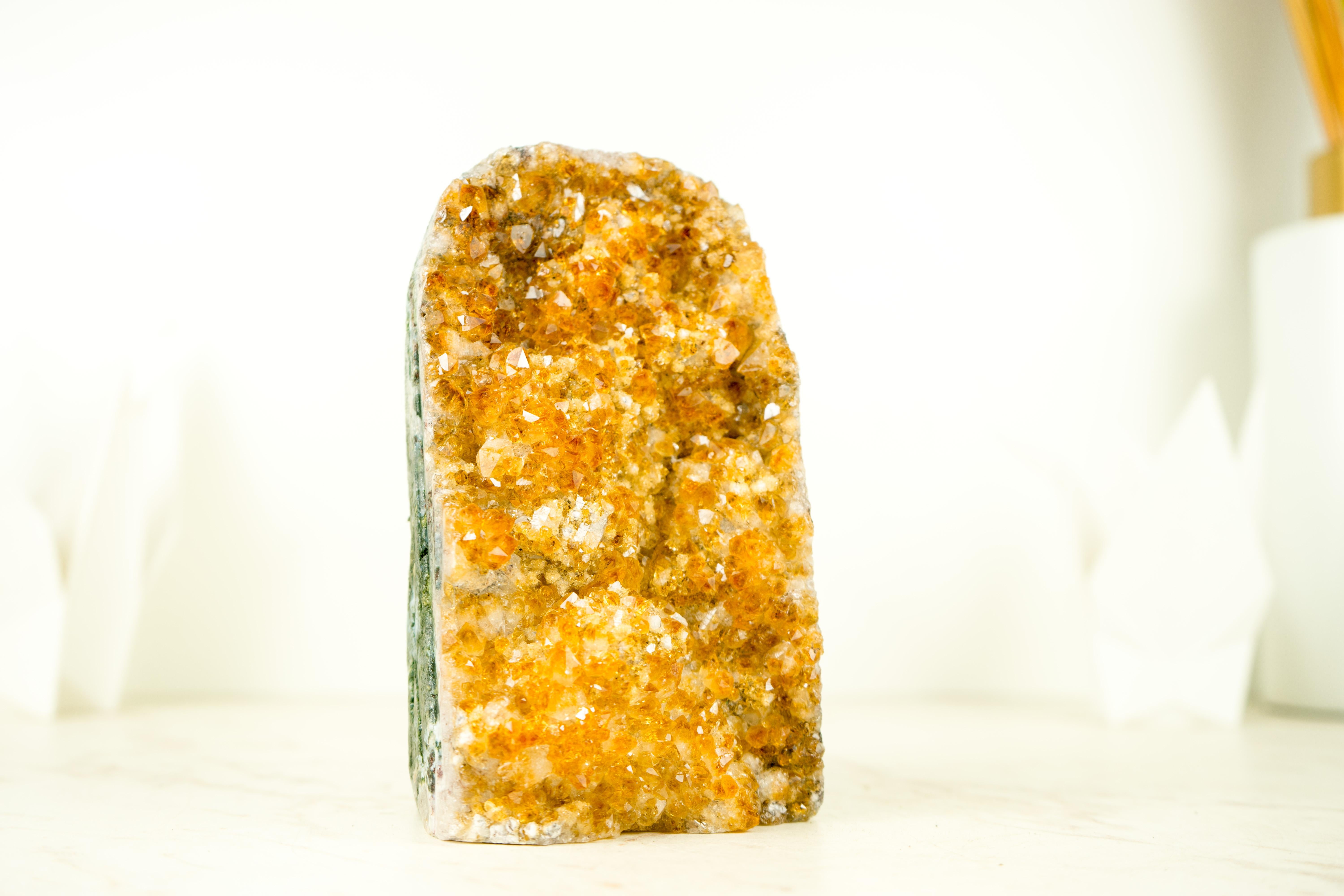 Premium Cut-Base Citrine Cluster with Sparkly Druzy, a Handmade Accent ...