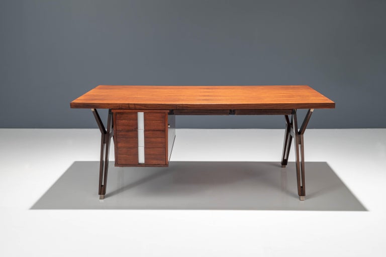 Presidential Writing Desk by Ico Parisi for MIM Roma in Rosewood and ...