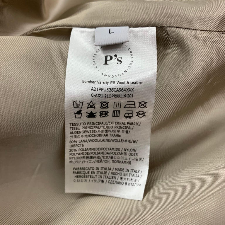 PRESIDENT's Size L Burgundy Olive Color Block Varsity Jacket For Sale ...